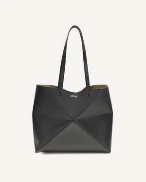 Loewe Medium Puzzle Fold Tote Bag - Black