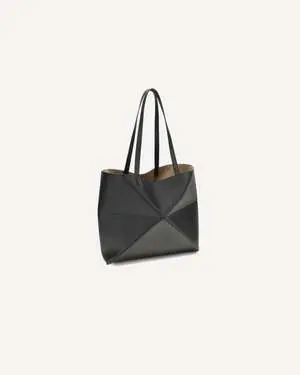 Loewe Medium Puzzle Fold Tote Bag - Black