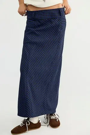 Free People Mae Menswear Column Maxi Skirt