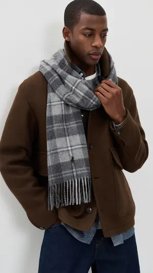 Polo Ralph Lauren Cashmere Blend Plaid Scarf