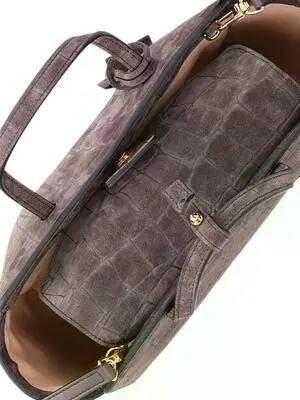 HIDESINS M Flap Croc-effect Suede Tote Bag