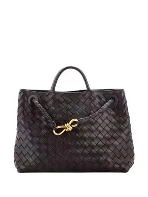 Bottega Veneta Andiamo Top Handle Bag Intrecciato Nappa Medium Satchel - Brown