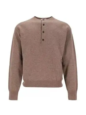 Mauro Grifoni Button-placket Sweater - Brown