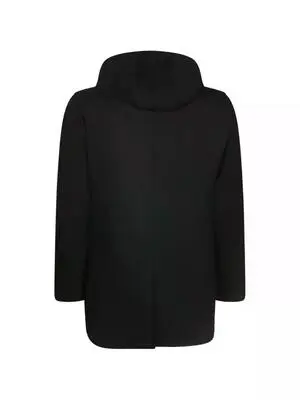 Herno Hooded Concealed-fastening Coat - Black