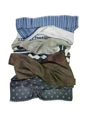 ELIZABETTA Atri Mixed-print Silk Scarf