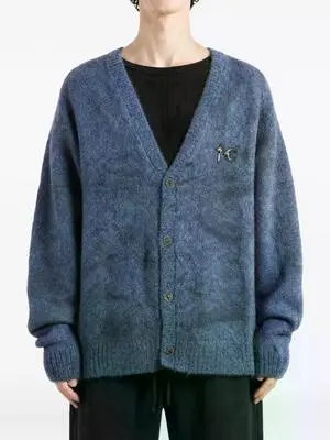 THUG CLUB Softcore Logo-plaque V-neck Cardigan