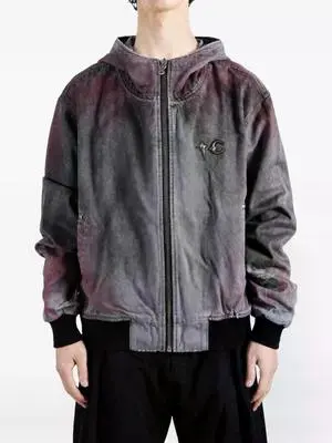THUG CLUB Three Riding Skull Vintage Hooded Jacket