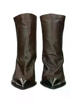 MIMMU Nadine Metal-tip Slouchy Ankle Boots