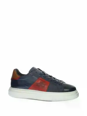 LA MARTINA Todi Logo-embossed Leather Sneakers - Blue