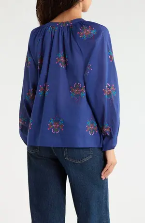 SUGARLIPS Jennis Bouquet Print Cotton Top