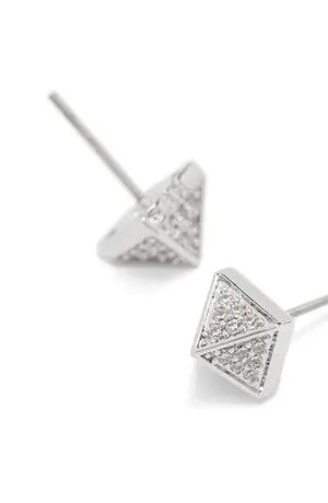 EDDIEBORGO Pyramid Pave Stud Earrings
