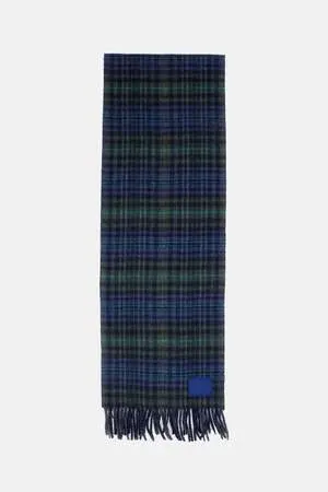 Paul Smith Sciarpa In Lana Check - Blu