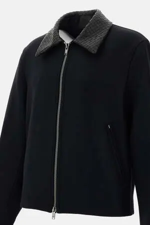 Bottega Veneta Giacca In Lana Con Colletto Intrecciato - Nero