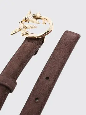 Pinko Suede Belt In A Slim Design With The Love Birds Plaque Buckle