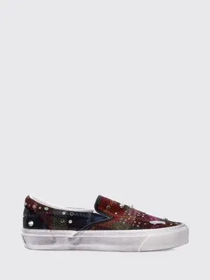 VANS Lx Classic Slip-on 98 Checkerboard Cotton Canvas Sneakers - Red