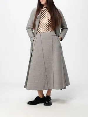 Moschino High-waisted Flared Wool-blend Midi Skirt