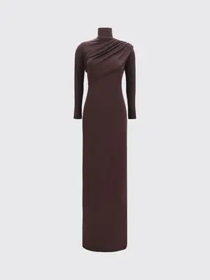 COURREGES Draped High-neck Long Evening Gown In Jersey