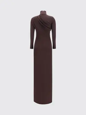 COURREGES Draped High-neck Long Evening Gown In Jersey