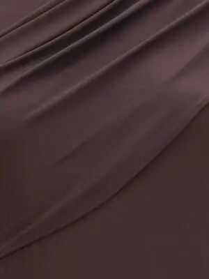 COURREGES Draped High-neck Long Evening Gown In Jersey