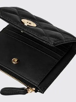 TWINSET Small Quilted Faux Leather Wallet With Metallic Logo