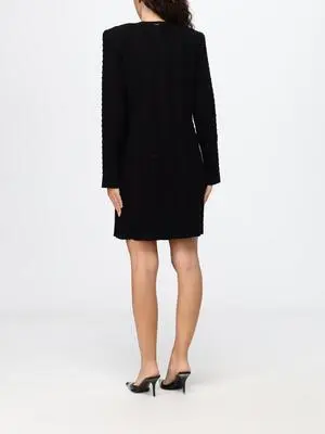 TWINSET Long-sleeved Viscose Knit Mini Dress With Padded Shoulders