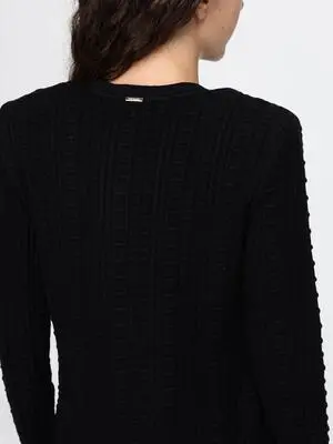 TWINSET Long-sleeved Viscose Knit Mini Dress With Padded Shoulders