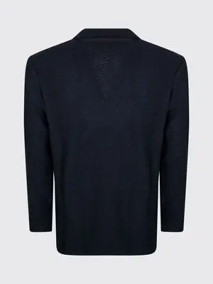 MANUEL RITZ Double-breasted Alpaca Wool Blend Blazer With Rever Collar