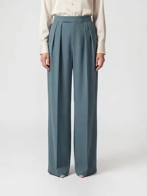 Chloé High-waisted Pleated Wool Wide-leg Trousers