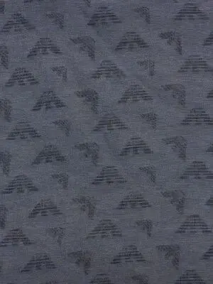 Emporio Armani Eagle Jacquard Logo Viscose Blend Scarf With Fringes