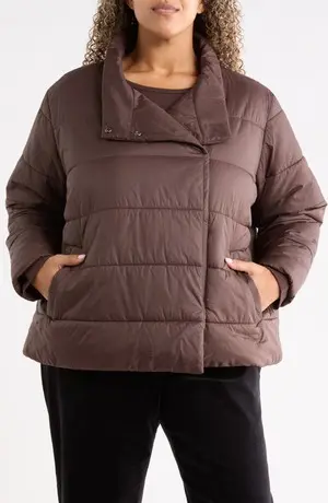 Eileen Fisher High Collar Recycled Nylon Jacket