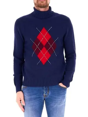 BALLANTYNE High Neck Pullover - Blue