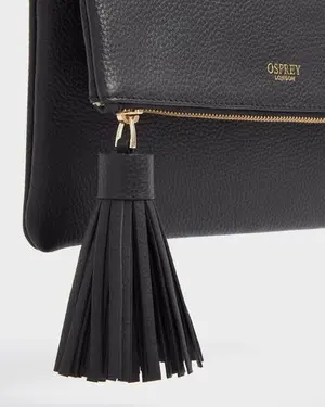OSPREY LONDON The Bexley Leather Clutch Bag - Black