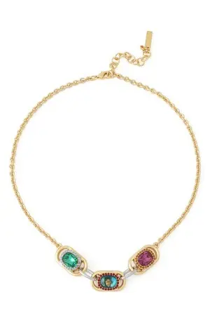 Kurt Geiger Gemstone Frontal Chain Necklace