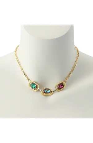 Kurt Geiger Gemstone Frontal Chain Necklace