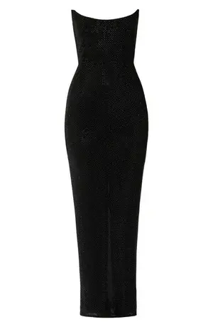 SAU LEE Vesper Crystal Embellished Strapless Gown
