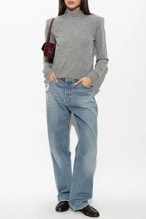 ROTATE BY BIRGER CHRISTENSEN Wool Sweater With Shoulder Pads