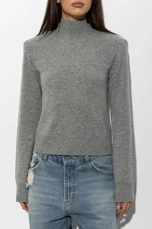 ROTATE BY BIRGER CHRISTENSEN Wool Sweater With Shoulder Pads
