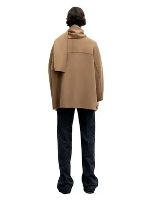 Gerard Darel Reversible Cape Scarf Draped Coat