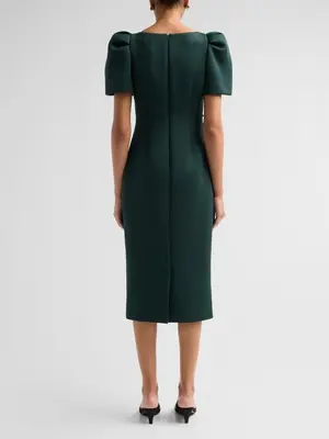 Badgley Mischka Floral Laser-cut Embroidery Cocktail Dress