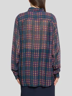 Dries Van Noten Cheers Plaid Oversized Shirt - Blue