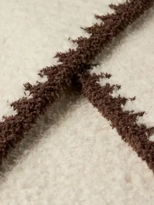 Barefoot Dreams Cozychic Rib-knit Blanket Stitch Throw Blanket - Cream Java