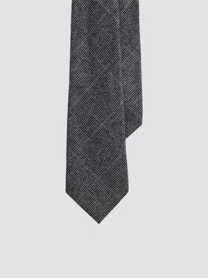 Ralph Lauren Purple Label Mini-tick Wool-cashmere Tie - Medium Grey Multi