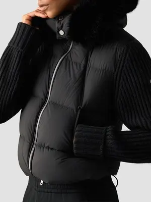 Moose Knuckles Mixed-media Faux Fur-trim Hooded Down Jacket