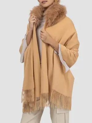 Gorski Select Cashmere Stole With Select Lamb Collar