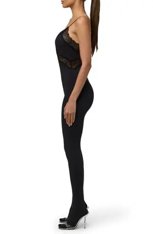 Naked Wardrobe Body Flex Lace Closed Toe Jumpsuit