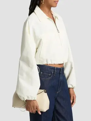 Simkhai Colsen Drawcord Crop Jacket - White
