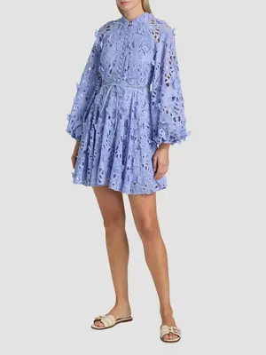 Zimmermann Patience Tie-waist Lace Minidress