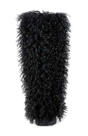 AZALEA WANG Denton Faux Fur Boot - Black