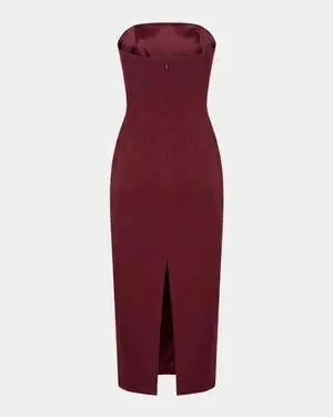 Mac Duggal Floral Crepe Strapless Maxi Dress