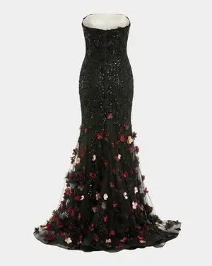 Mac Duggal Embellished Strapless Mermaid Gown